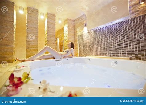Girl In Hot Tub Stock Image Image Of Blue Female Bathroom 26175787