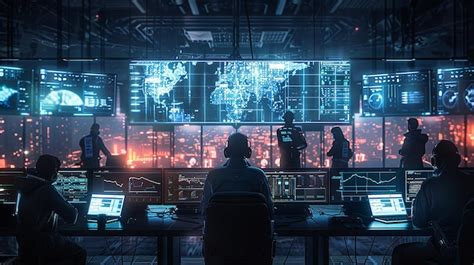 Premium Photo A Cybersecurity Team Monitoring Systems For Cyber Threats