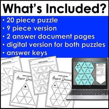 Adding Integers Activity Cut And Paste Puzzle Digital And Print TpT