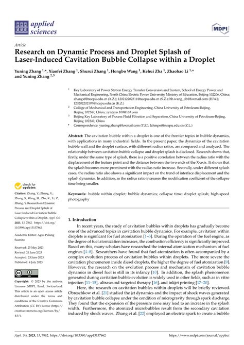 Pdf Research On Dynamic Process And Droplet Splash Of Laser Induced