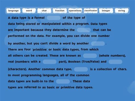 Primitive Data Types Missing Word