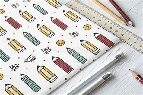 A Repeating Pattern Of Small Vector Icons Related To Graphic Design