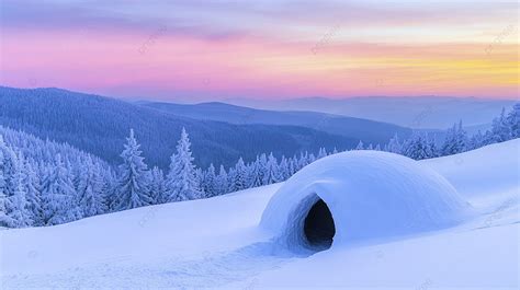 An Igloo In The Snow Background Igloo Hill Snow Background Image And Wallpaper For Free Download
