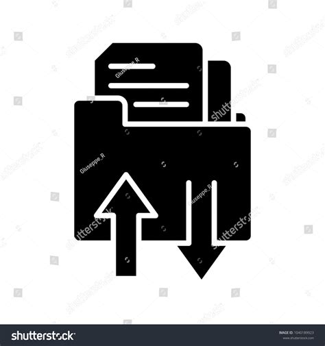 Silhouette File Folder Loading Documents Information Stock Vector