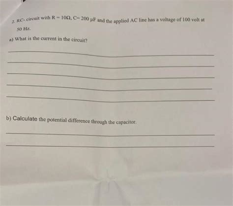Solved Experiment No AC Circuit Inductor And Capacitor Chegg Com