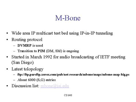 Multicast Outline Multicast Revisited Protocol Independent Multicast SM