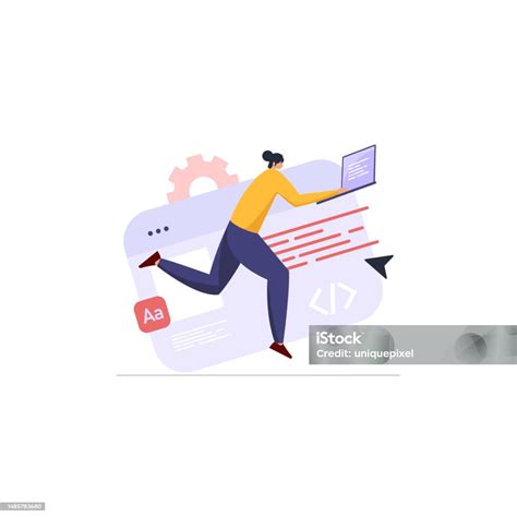 Women Developer Working On Software Script Coding Programming And Web