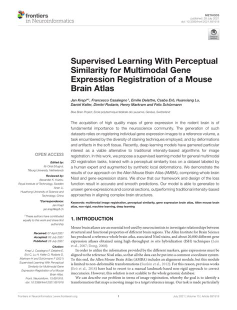 Pdf Supervised Learning With Perceptual Similarity For Multimodal Gene Expression Registration