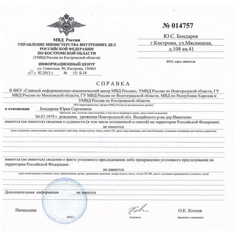 Как выглядит справка об отсутствии судимости через госуслуги в электронном виде образец