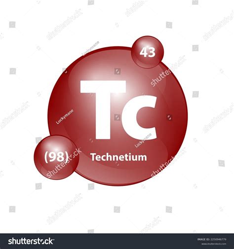 Technetium Tc Icon Structure Chemical Element Stock Vector Royalty