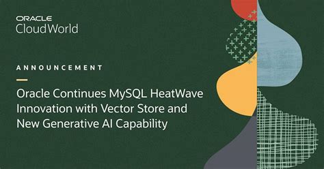 Juliano De Oliveira Falcao On Linkedin Oracle Continues Mysql Heatwave