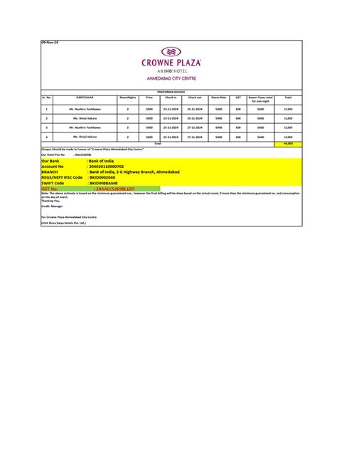 Performa Invoice Pdf