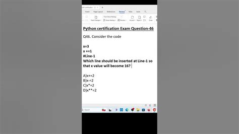 Python Certification Exam Question 46 Programming Coding Python Shortsfeed Shorts