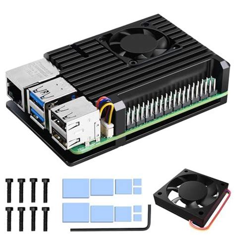 Miuzei Metal Case For Raspberry Pi 5 Pi 5 Case With Fan Pi Case