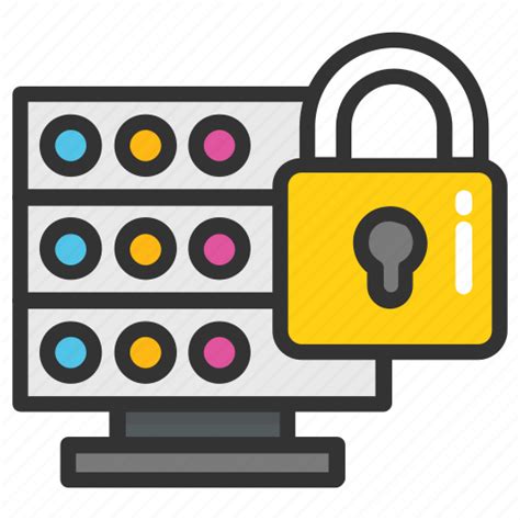 Database Lock Database Security Server Encryption Server Lock Server Security Icon