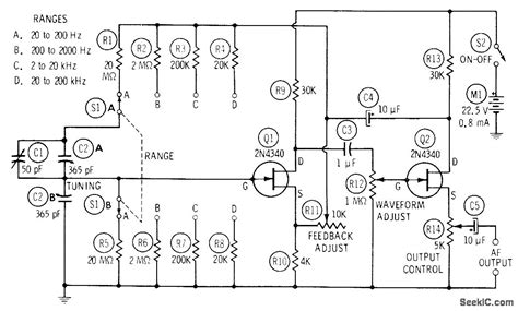 20 Hz To 200 Khz Oscillator Circuit Signal Processing Circuit