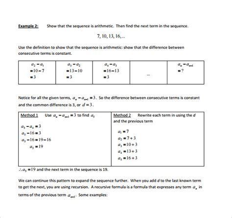 FREE Sample Arithmetic Sequence Examples In PDF FREE Sample Arithmetic Sequence Examples In PDF
