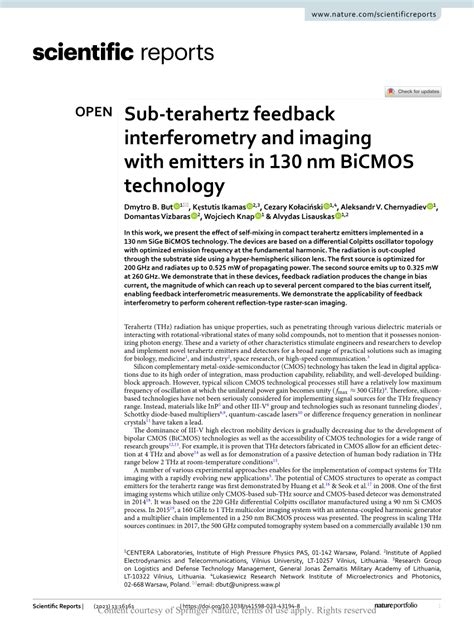 Pdf Sub Terahertz Feedback Interferometry And Imaging With Emitters