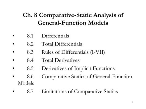 Ppt Ch 8 Comparative Static Analysis Of General Function Models