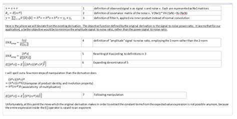 Noise Matched Filter For Amplitude Snr Vs Power Snr Signal
