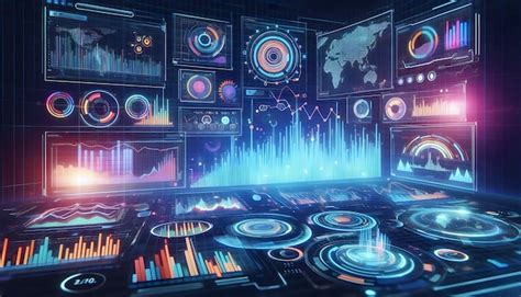 Premium Photo Futuristic Data Visualization Dashboard