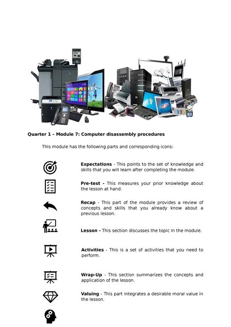 Css 9 Q1 M7 Computer Disassembly Procedures Quarter 1 Module 7 Computer Disassembly