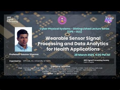 Wearable Sensor Signal Processing Data Analytics For Health Application CPS DLS YouTube
