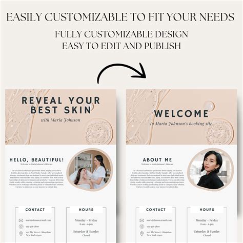 Esthetician Acuity Scheduling Template Canva Acuity Scheduling Template
