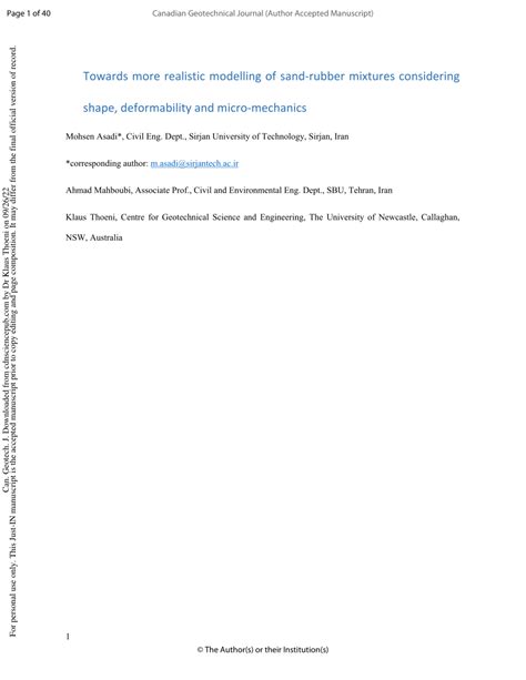 Pdf Towards More Realistic Modelling Of Sand Rubber Mixtures Considering Shape Deformability