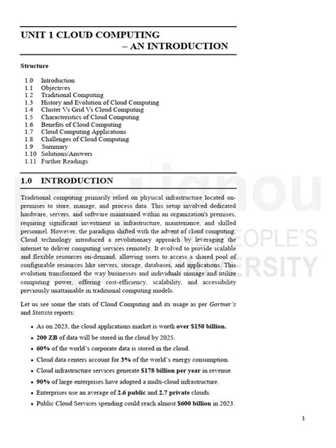Unit 1 Pdf Cloud Computing Computing