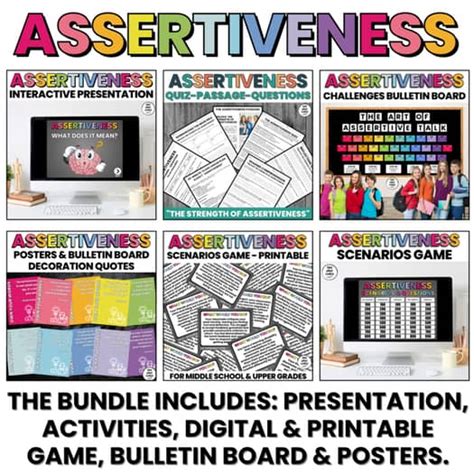 Assertiveness Sel Lessons Activities Game Bulletin Posters Bundle Assertiveness Sel Lessons Activities Game Bulletin Posters Bundle