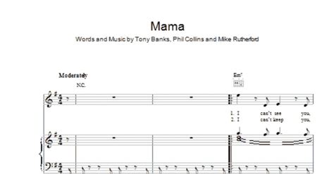Mama Piano Vocal And Guitar Chords Print Sheet Music Now
