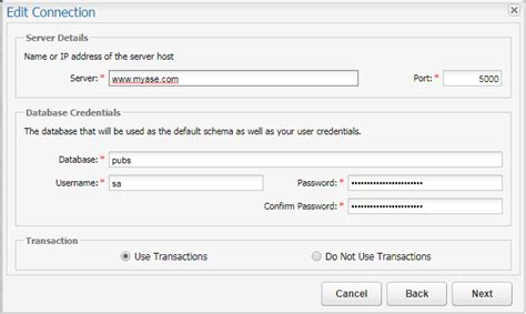 Connecting QuerySurge To SAP ASE With The JTDS JDBC Driver Customer