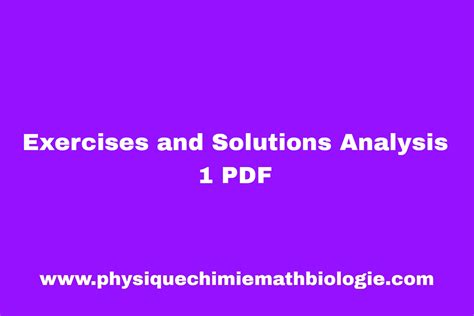 exercises and solutions analysis 1 pdf