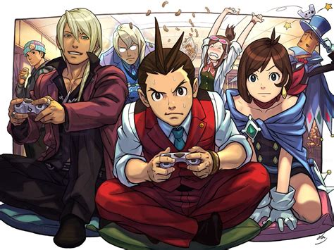 Phoenix Wright Apollo Justice Trucy Wright Ema Skye Klavier Gavin