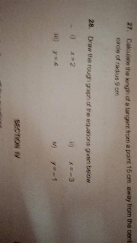 27 Calculate The Length Of A Tangent From A Point 15 Cm Away From The C