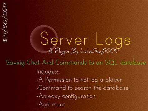 Server Logs X Minecraft Mod