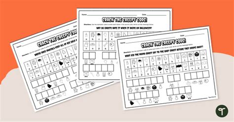 Halloween Riddles Codebreaker Worksheets Teach Starter