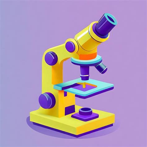 Premium Photo A Colorful Picture Of A Microscope With A Blue Top And A Yellow Bottom