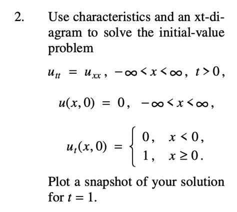 Please Provide The X T Diagram Using Characteristics Chegg Com