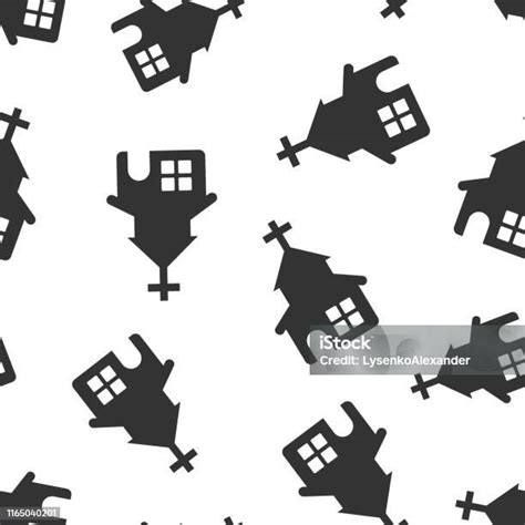 교회 아이콘 원활한 패턴 배경입니다 흰색 격리 된 배경에 채플 벡터 그림입니다 종교 건물 사업 개념입니다 건설 산업에 대한 스톡 벡터 아트 및 기타 이미지 Istock