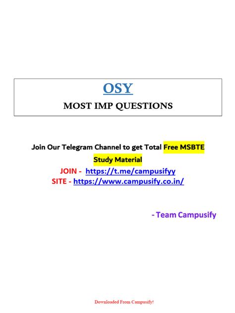 Osy Most Imp Q By Campusify Pdf Scheduling Computing Thread