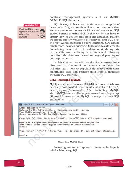 Ncert Book For Class 12 Computer Science Chapter 9 Structured Query