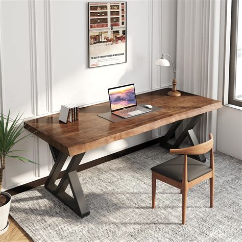 Sxxjiaju Solid Wood Desk 55 Inches Home Office Computer