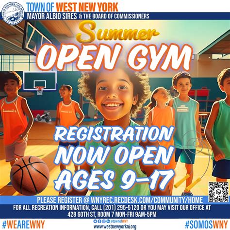 Summer Open Gym Program The Town Of West New York
