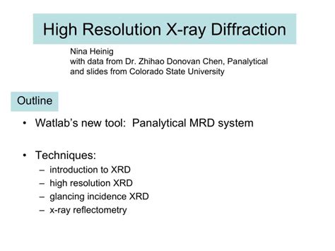 [ppt] High Resolution X Ray Diffraction Nina Heinig With Data From Dr Powerpoint Presentation