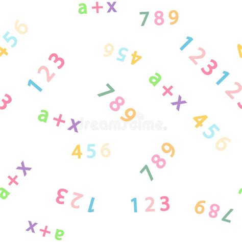 Seamless Pattern With Mathematical Formulas And Numbers Algebra And Geometry Calculations