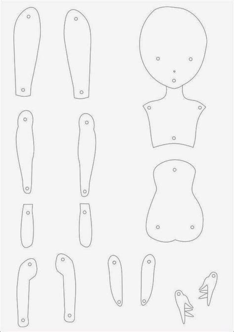 Шарнирная кукла из бумаги 3d Kartlar Çizim Çizimler