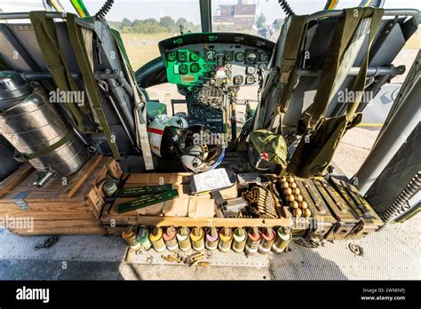Interior 1960s Us Decommission Bell Huey Uh1 Iroquois Helicopter