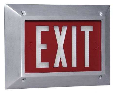 ISOLITE Face Self Luminous Exit Sign Red Background Color White Frame Color Yr Life